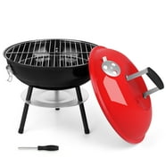 Capri Portable Charcoal Grill with Chimney, Small BBQ Grill Double ...