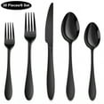 Walchoice 30-Piece Black Silverware Set, Stainless Steel Cutlery for 6 ...