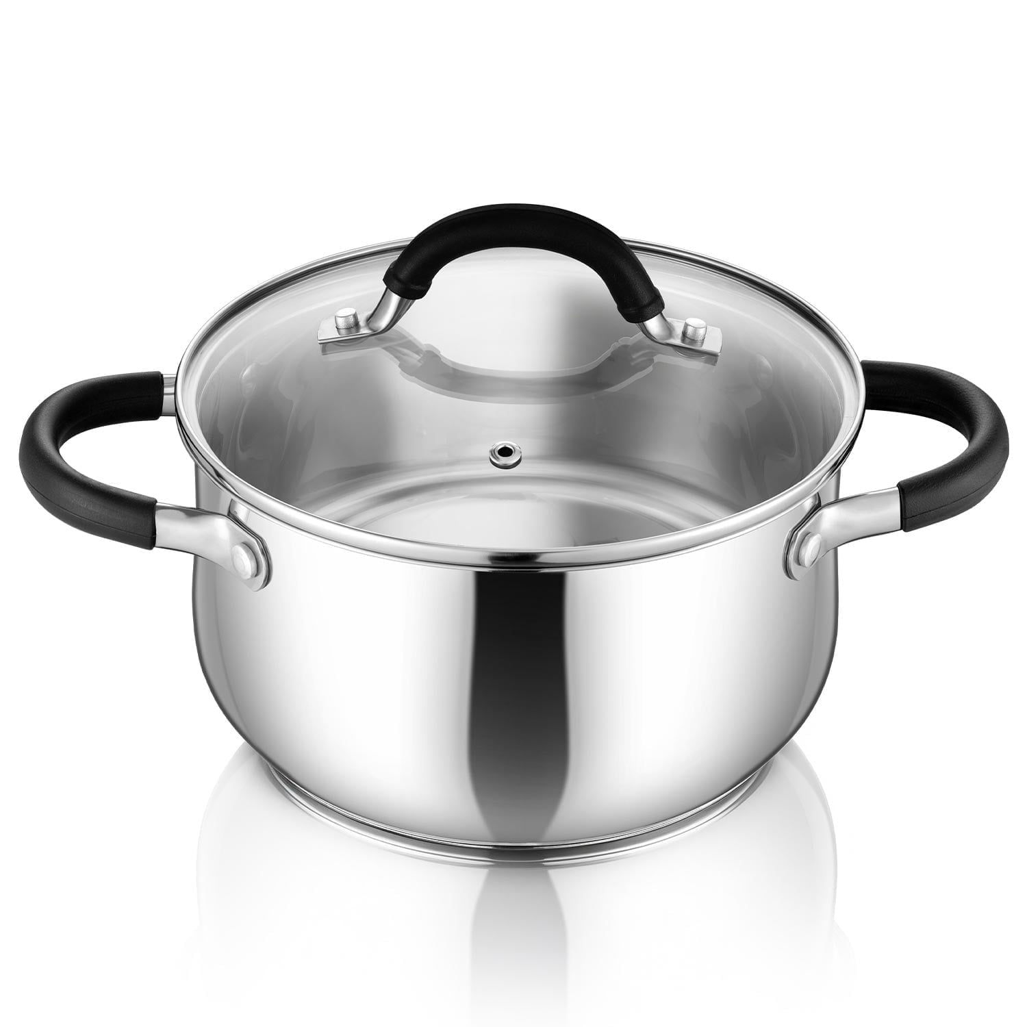 Walchoice, Stock Pot, 4 QT, Stainless Steel with Glass Lid - Walmart.com