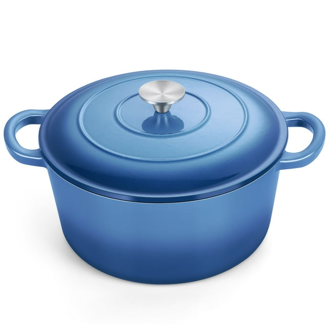 Walchoice 6 Quart Enameled Cast Iron Dutch Oven, Induction Safe ...