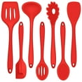 Walchoice 7-Piece BPA-Free Silicone Cooking Utensils Set, Red, Includes ...