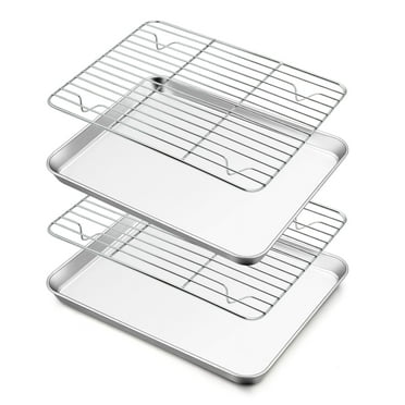 VeSteel Stainless Steel 16x12 Inch Baking Sheets and Cooling Racks for ...