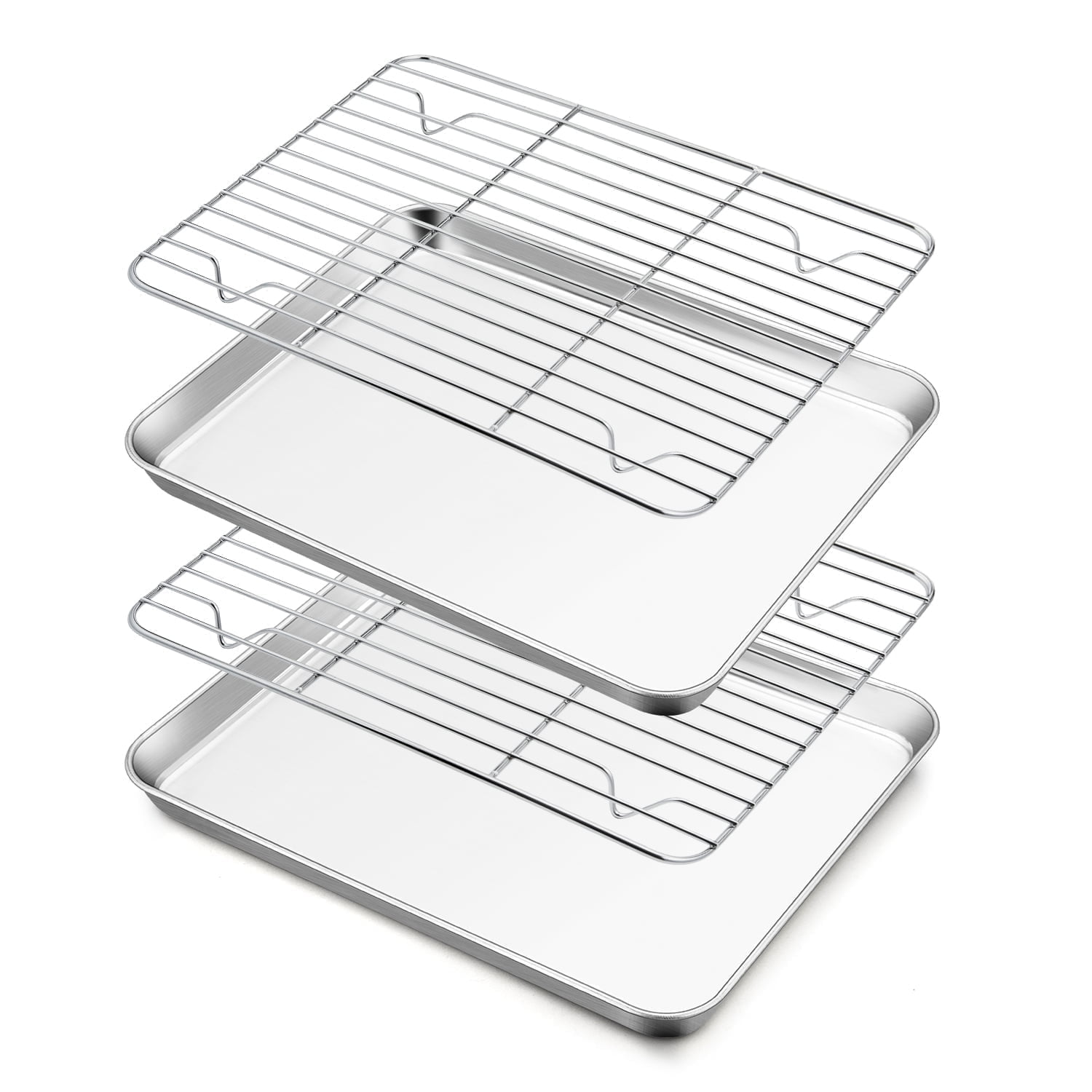 Walchoice Stainless Steel Baking Sheet & Cooling Rack Set, Oven Safe ...
