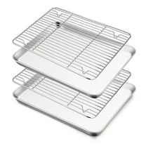 Sheet Pan with Cooling Rack Set [2 Baking Sheets + 2 Baking Racks ...
