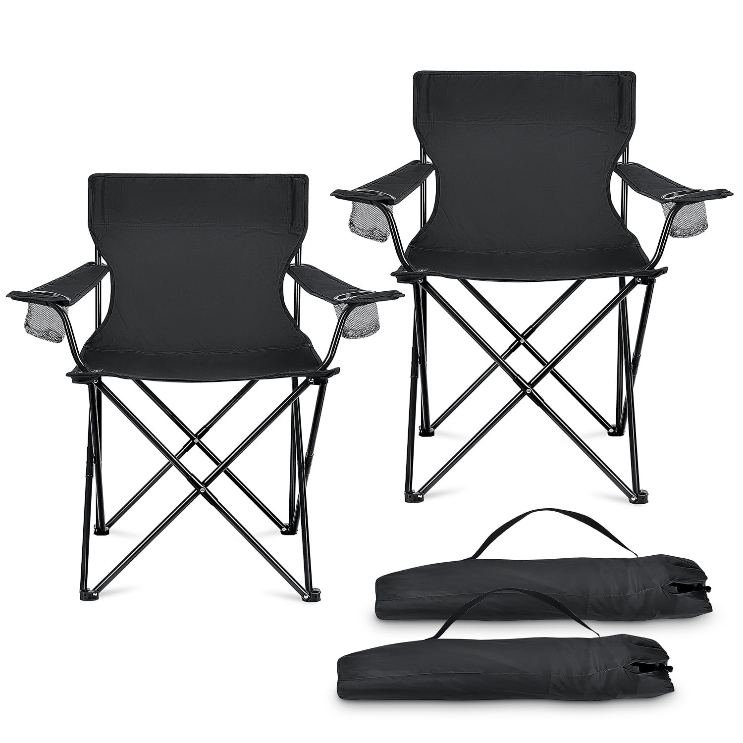 Walchoice Folding Camping Chair Set (2 Pack), Oversized, Portable ...