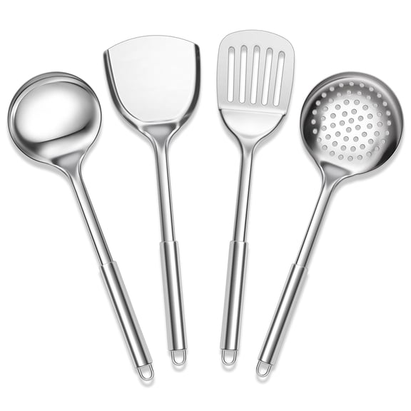 Nonstick Safe Cooking Spoon with Wooden Handle - 12.2x2.9-Inch ...