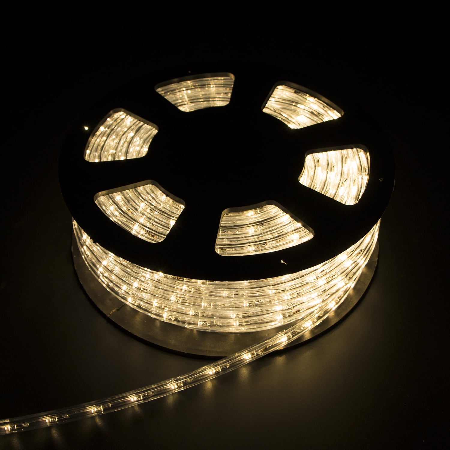 Walcut LED Rope Lights Indoor/Outdoor 100 Ft Plug-In Waterproof Warm ...