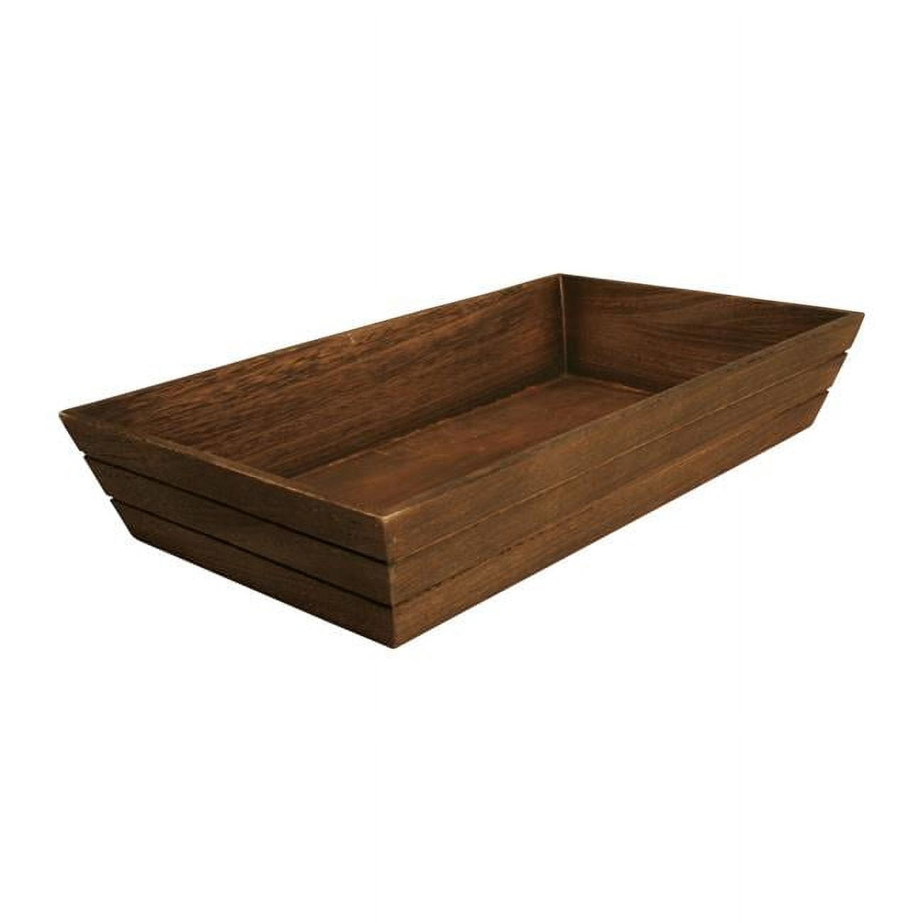 Wald Imports 8550-MD 17 in. Dark Stained Wood Grooved Serving Tray ...