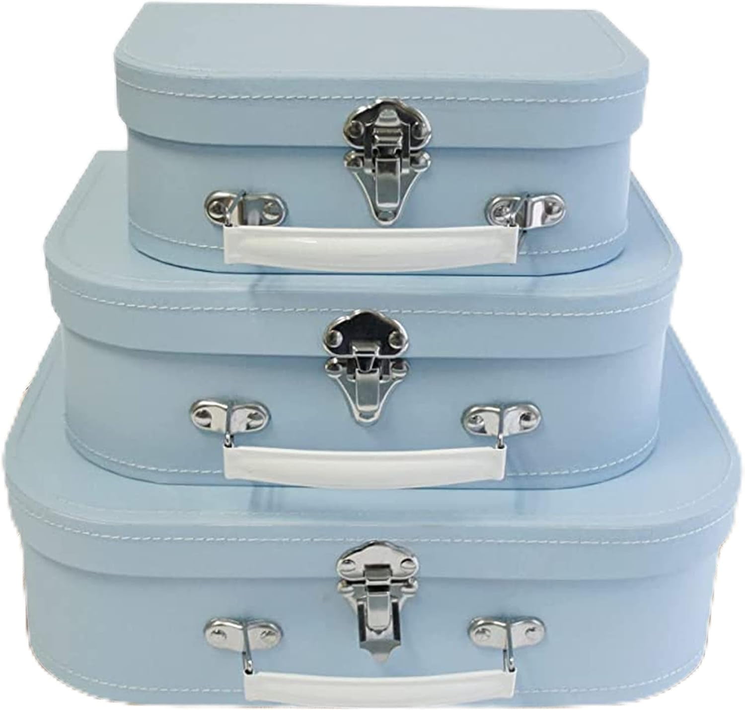 Wald Imports - Set of 3 Paperboard Suitcases - Decorative Storage Boxes ...