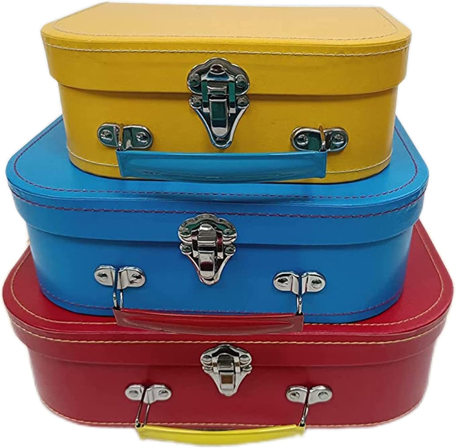 Wald Imports - Set of 3 Paperboard Suitcases - Decorative Storage Boxes ...