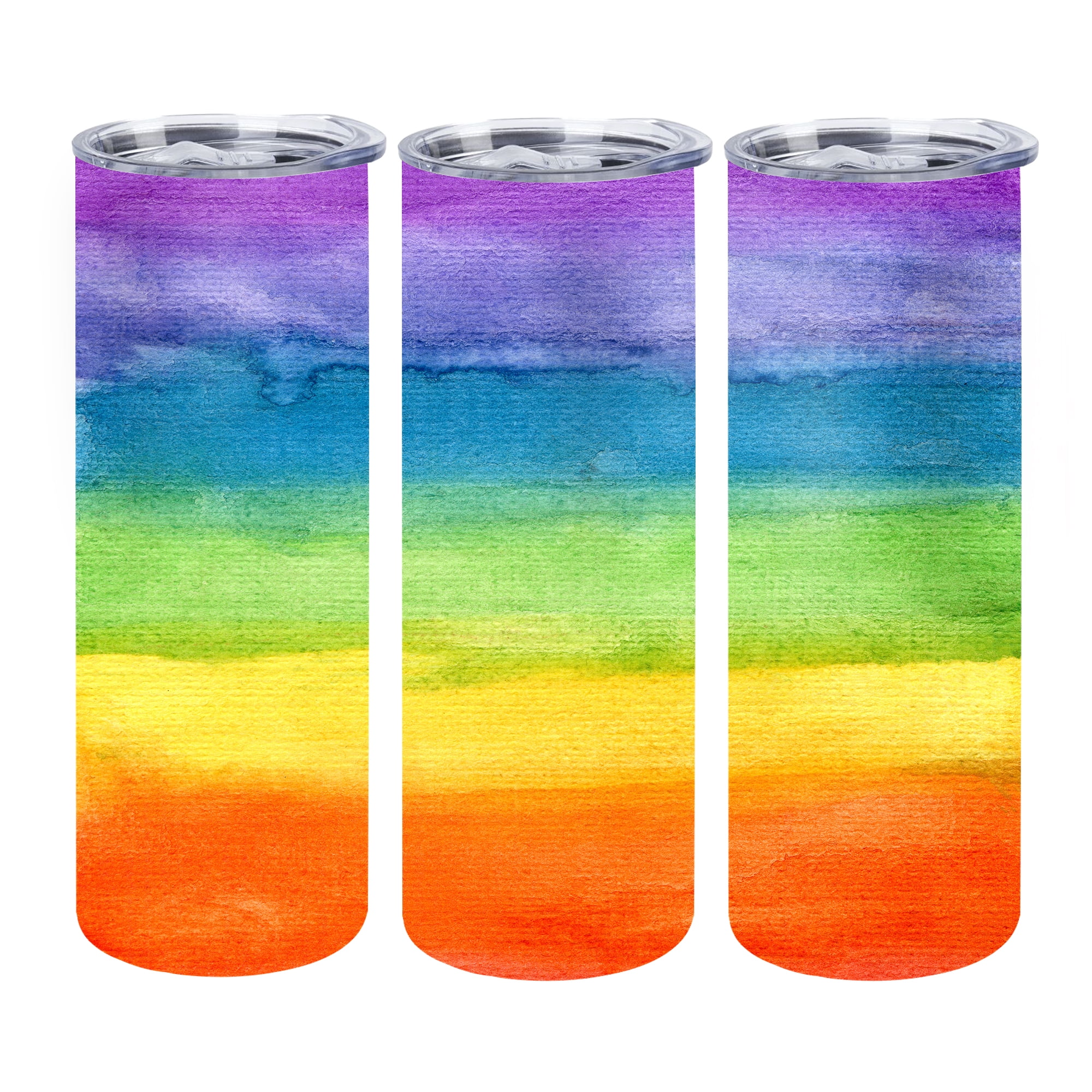 Waldeal Rainbow Pride Skinny Tumbler with Lid, Stainless Steel Double ...