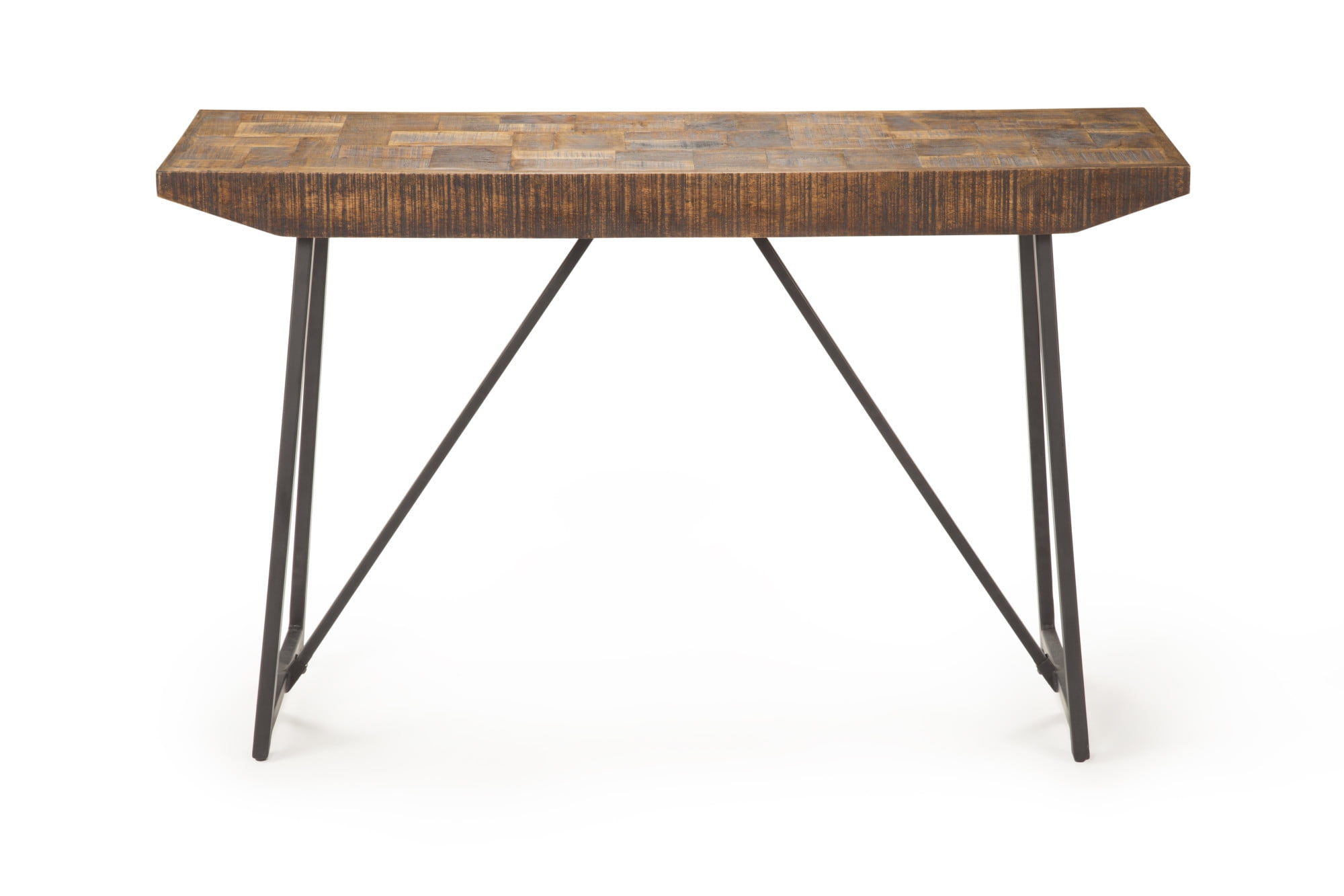 Walden Natural Mango Wood Parquet Top Console Entryway Table with ...