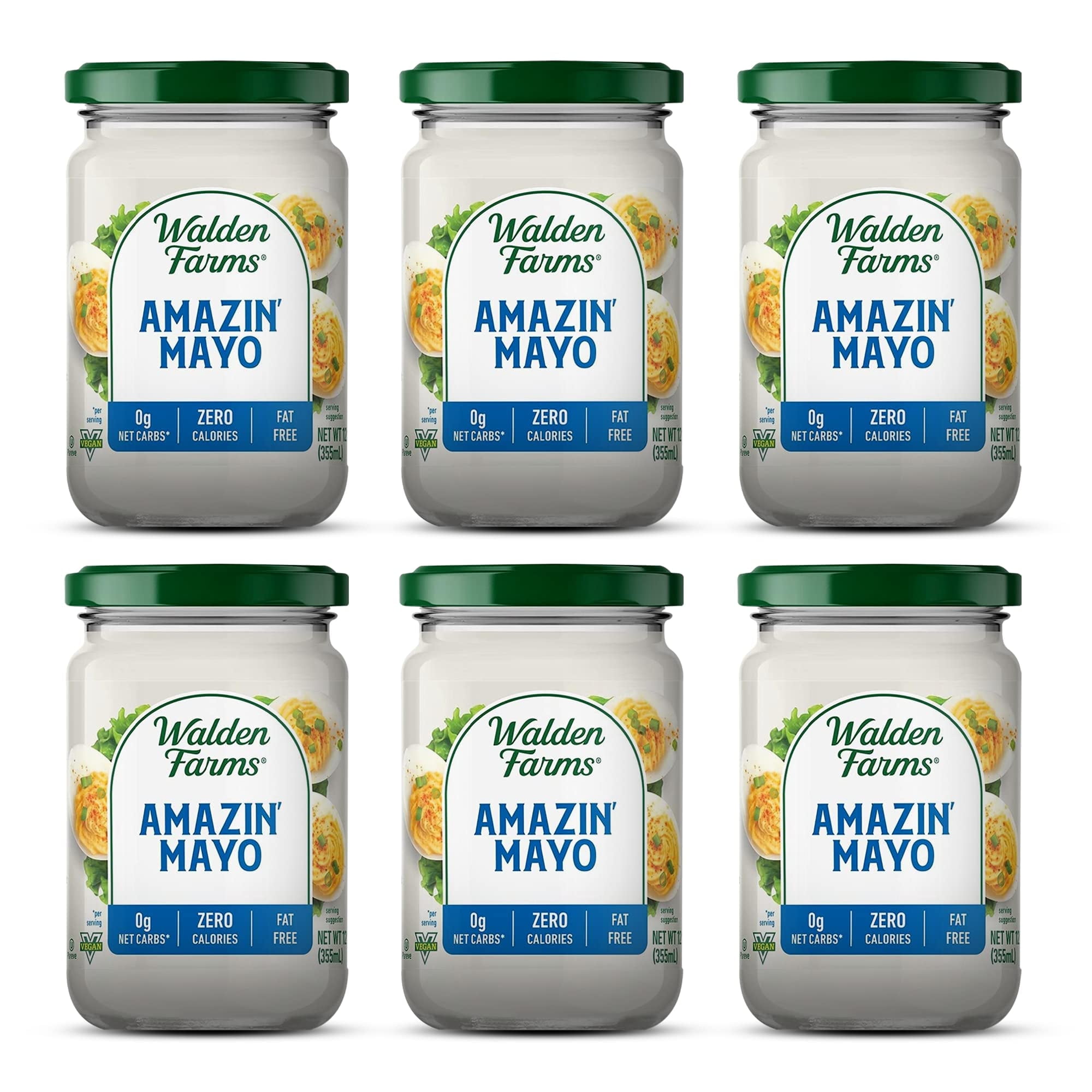 Walden Farms Amazin' Mayo Spread, 12 oz, 0g Net Carbs, Fat-Free, Sugar ...