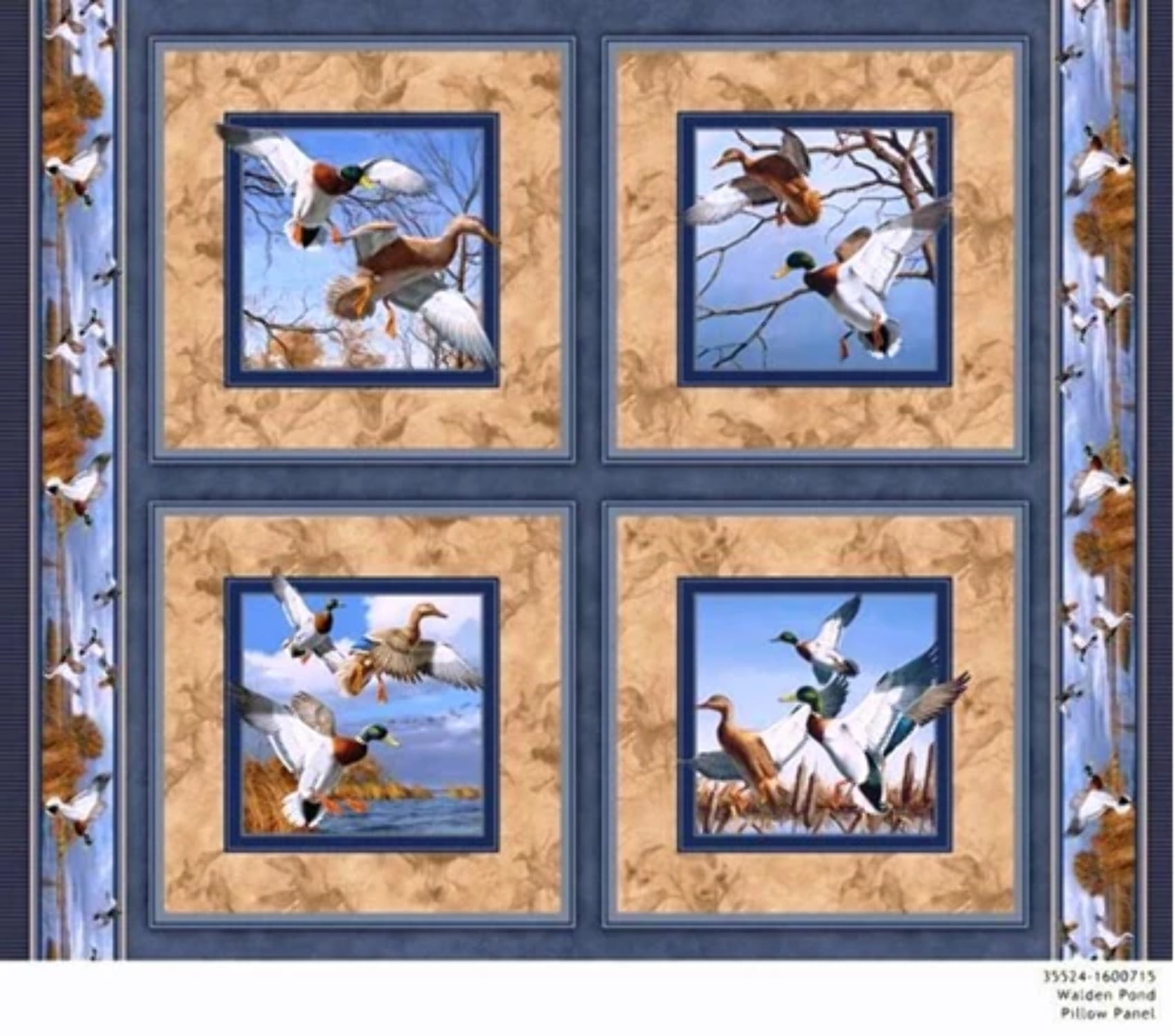 Walden Pond Mallard Ducks Pillow Panel Cotton Fabric - Walmart.com