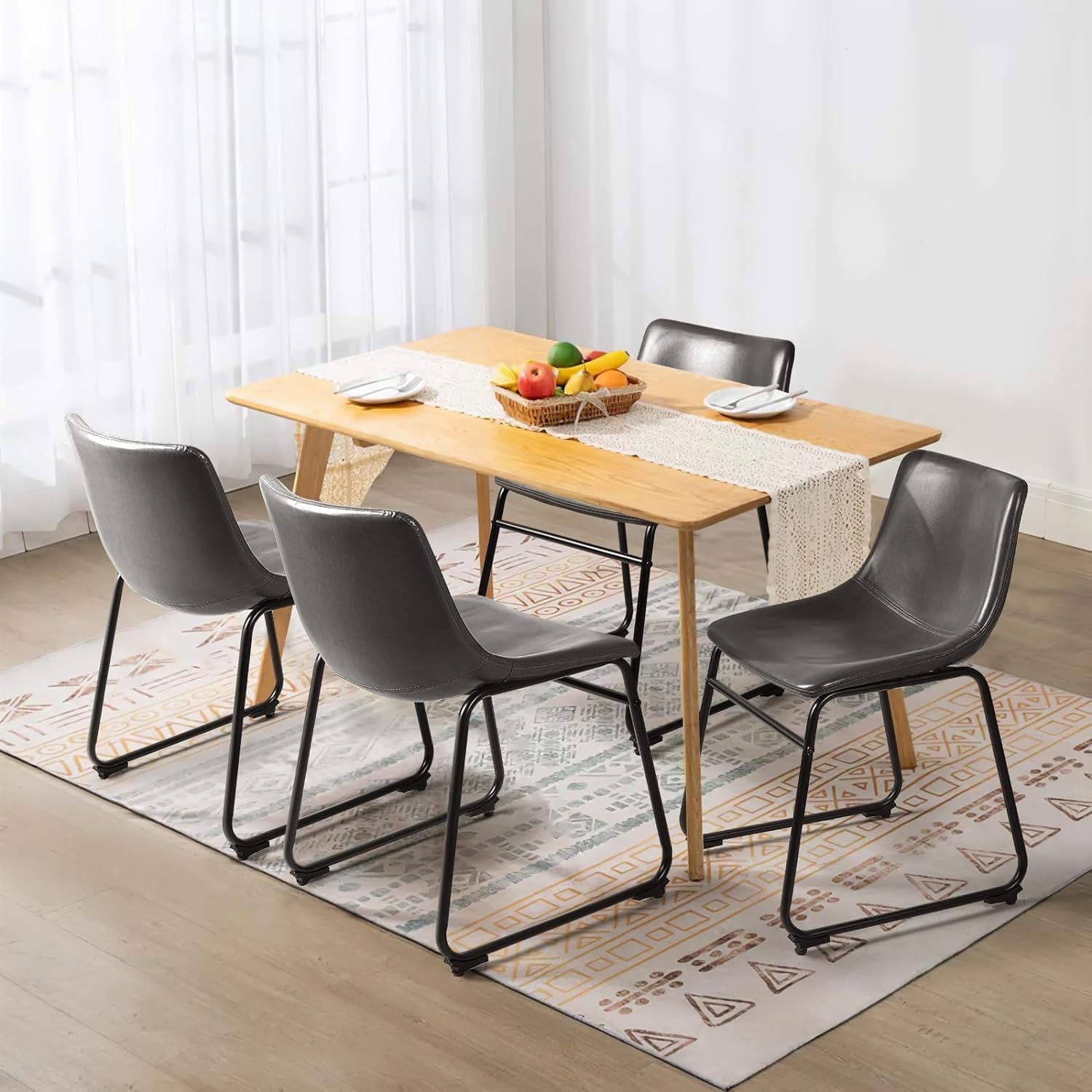 Waleaf 18 inch Bar Stools Set of 4,Counter Height Bar Stools with Back ...