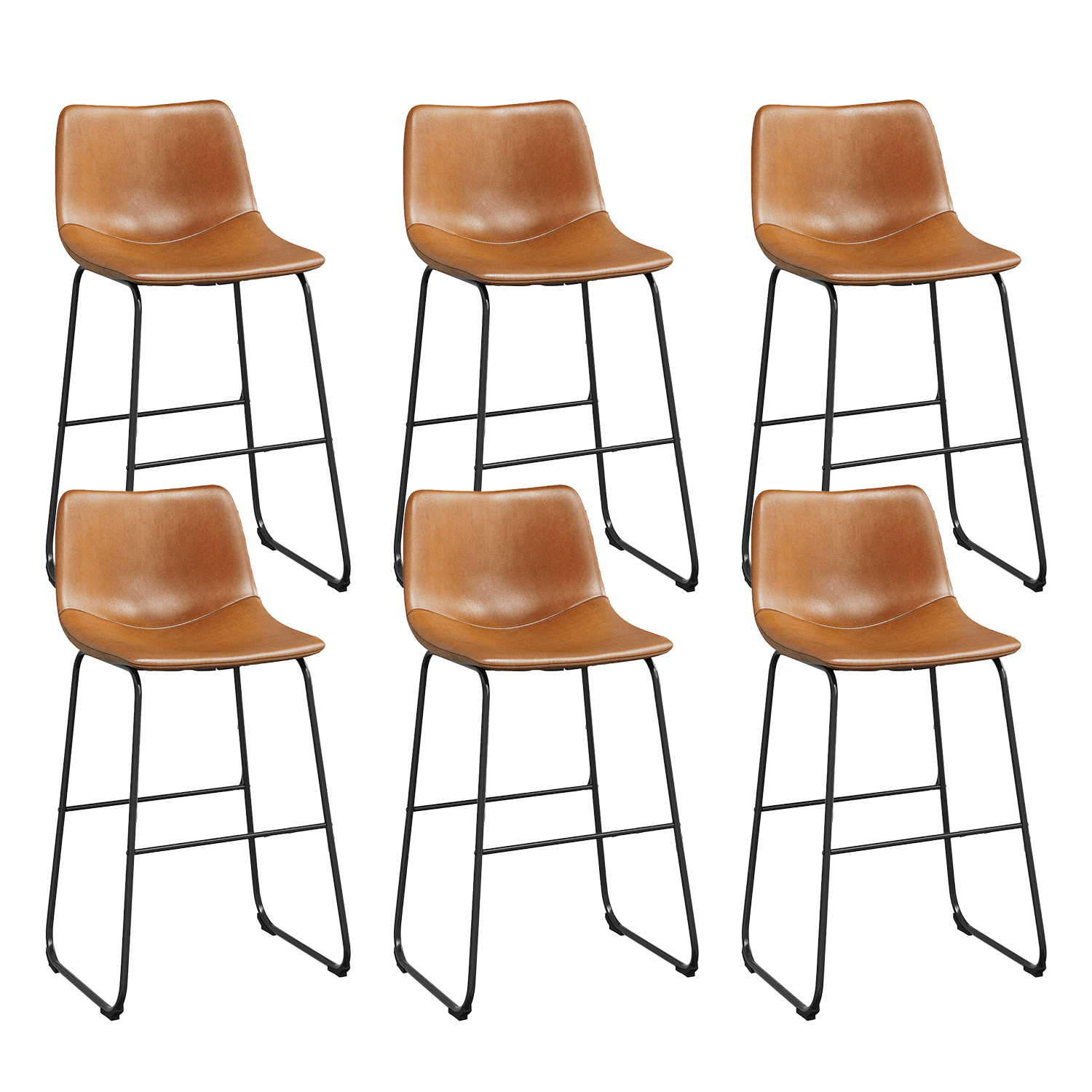 Waleaf 18 inch Bar Stools Set of 6,Counter Height Bar Stools with Back ...
