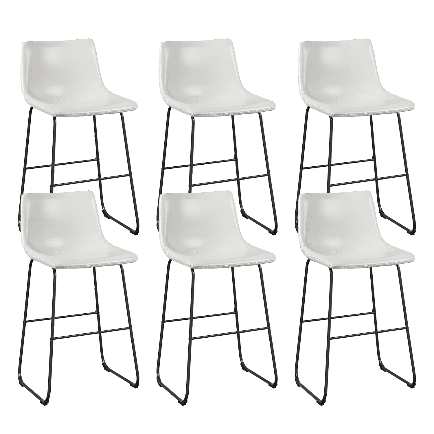 Waleaf 30 inch Bar Stools Set of 6,Counter Height Bar Stools with Back ...