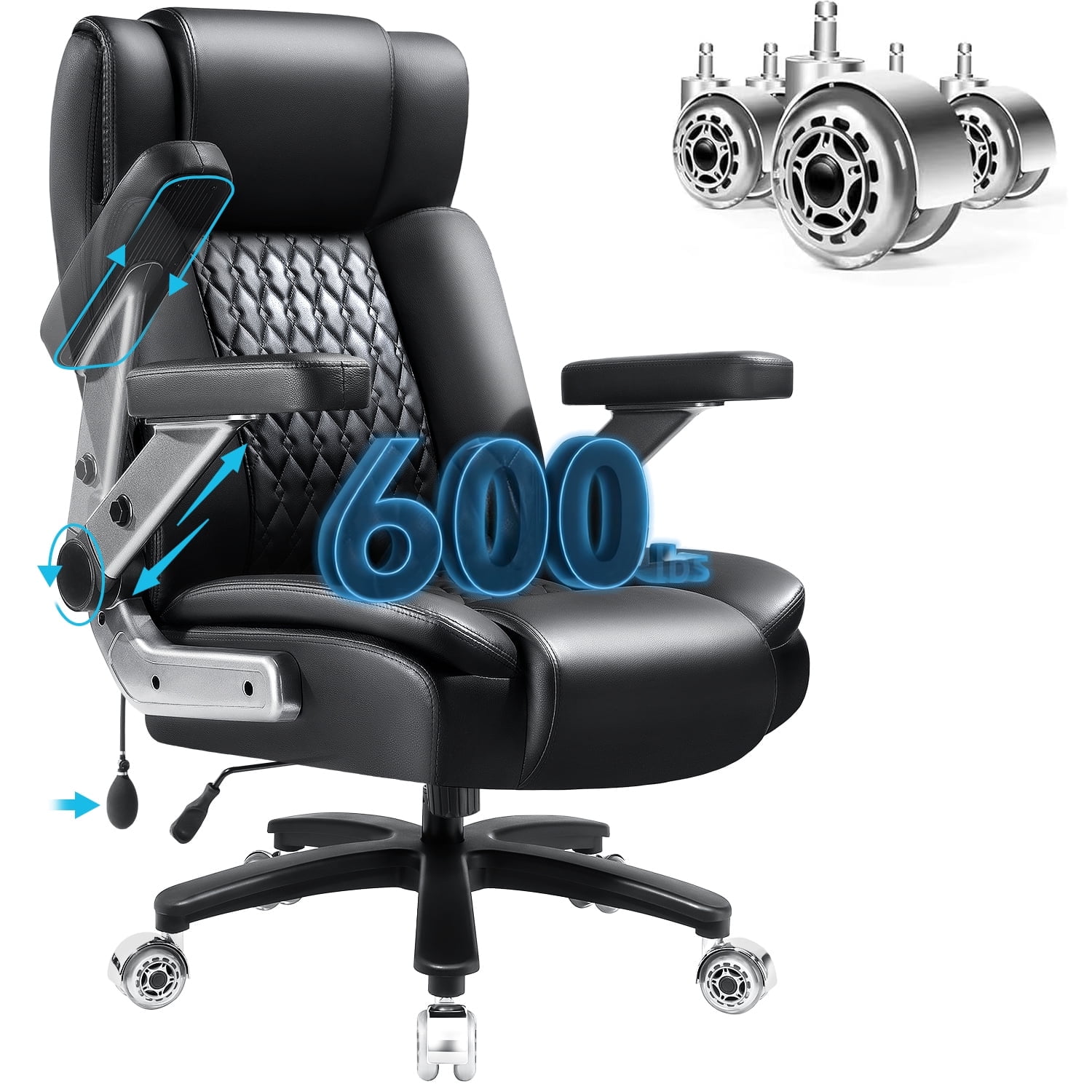 Waleaf 5D Ergonomic Office Chair ,Big and Tall Office Chair 600LBS with ...