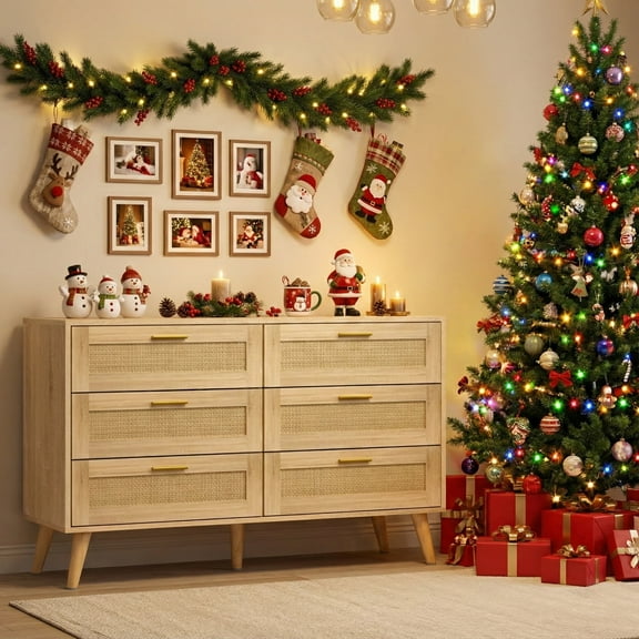 Dresser for Bedroom, 53.5" Large Dresser Organizer, 6 Drawer with ...