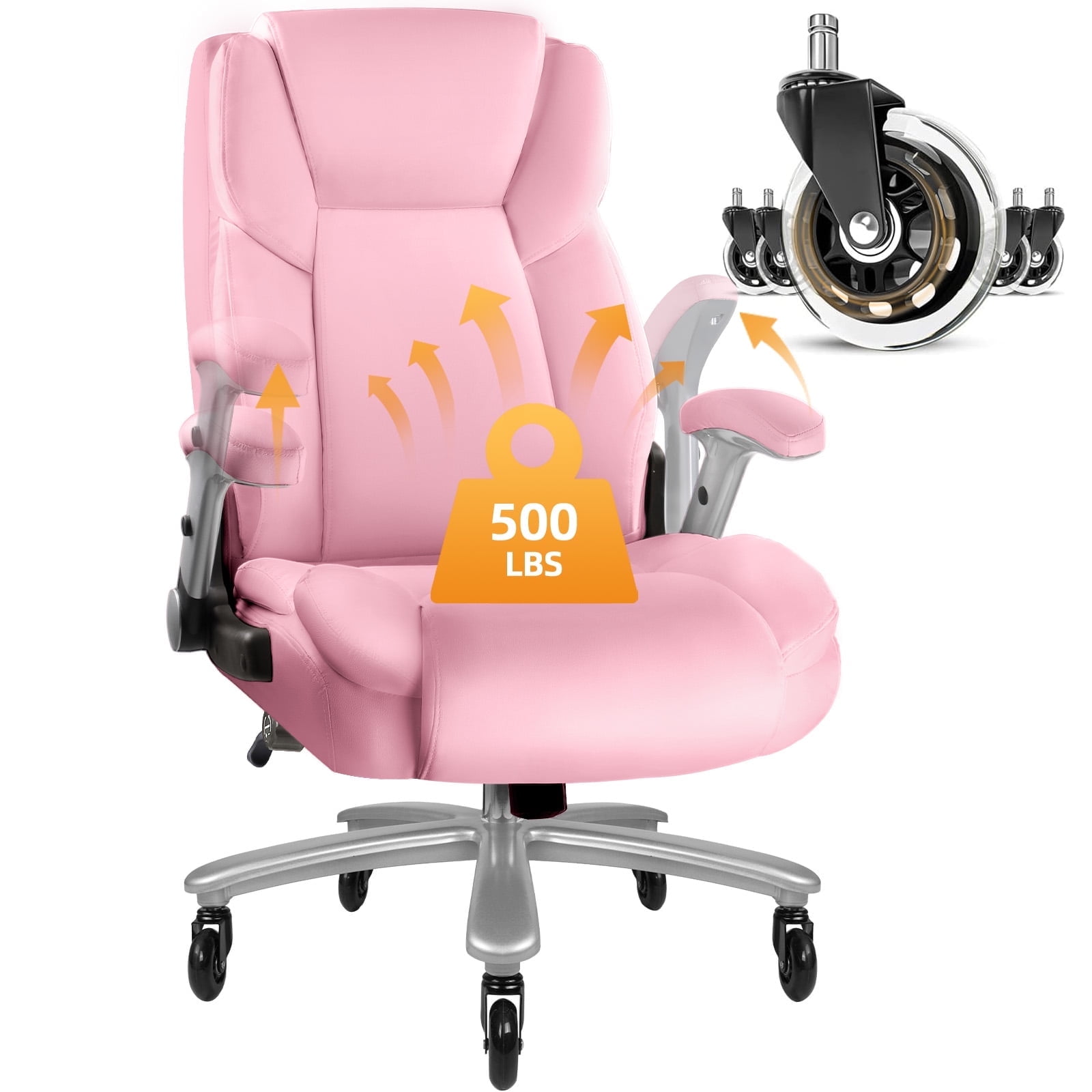 Waleaf Big and Tall Executive Office Chair with Flip-up & Adjustable ...