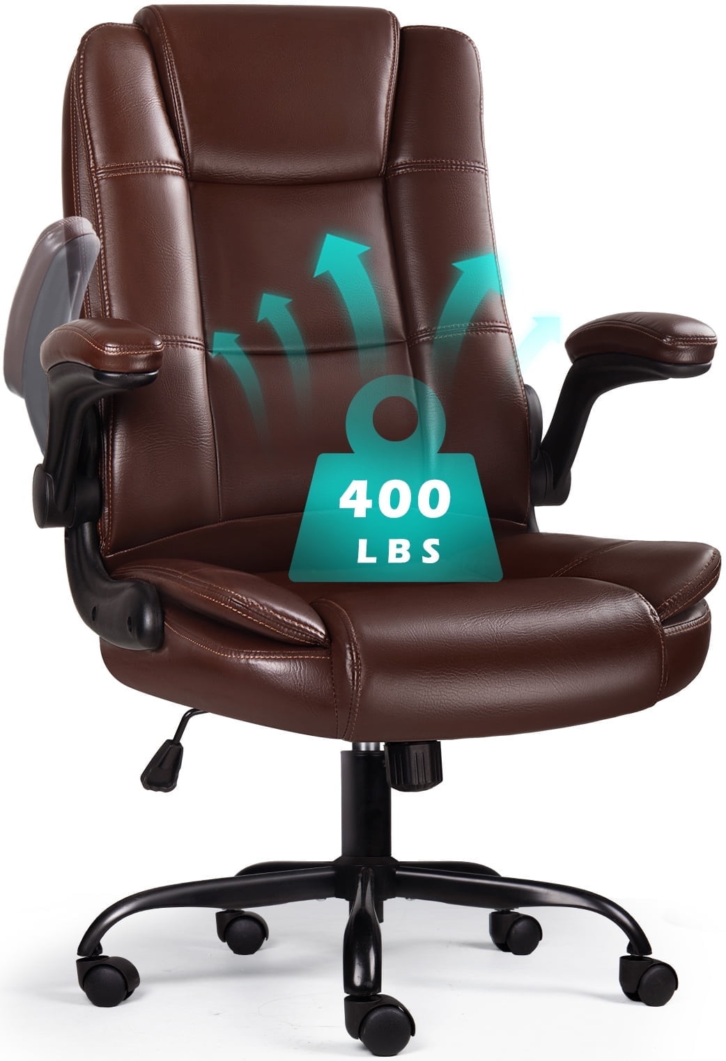 Waleaf Big and Tall Executive Office Chair, Ergonomic High Back, Flip ...
