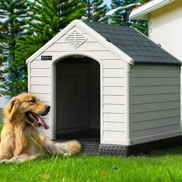Rimax ECO Resin Dog House for Medium and Large Breeds, Taupe, 36"W ...