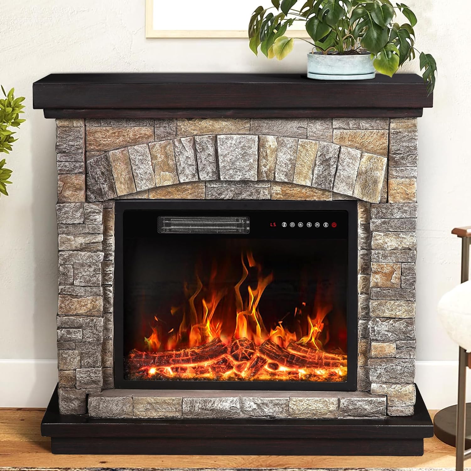XtremepowerUS Freestanding Electric Fireplace Heater Infrared Quartz ...
