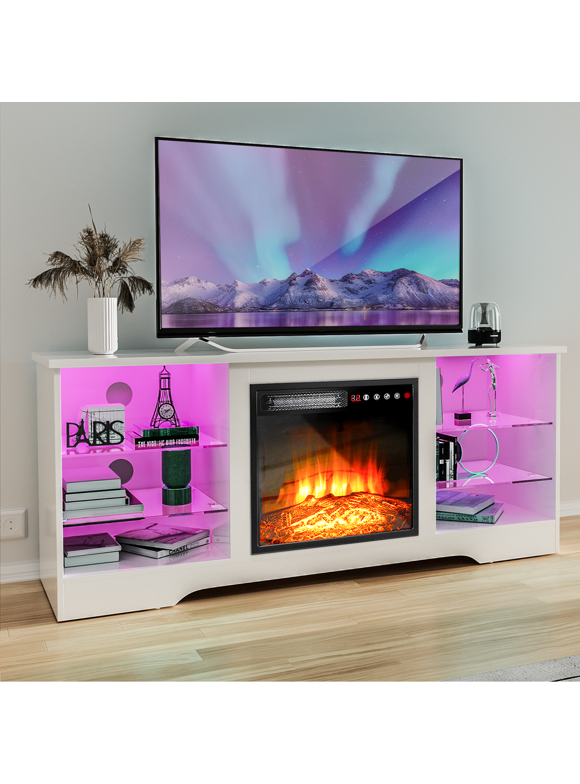 White Electric Fireplace TV Stands - Walmart.com