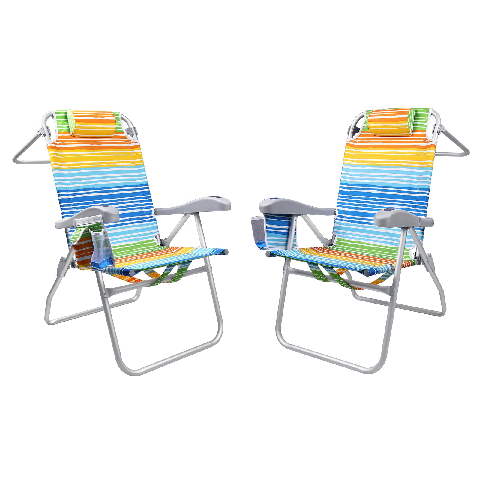 Waleaf Folding Tall Backpack Beach Chair,Camping Chairs for Adults,High ...