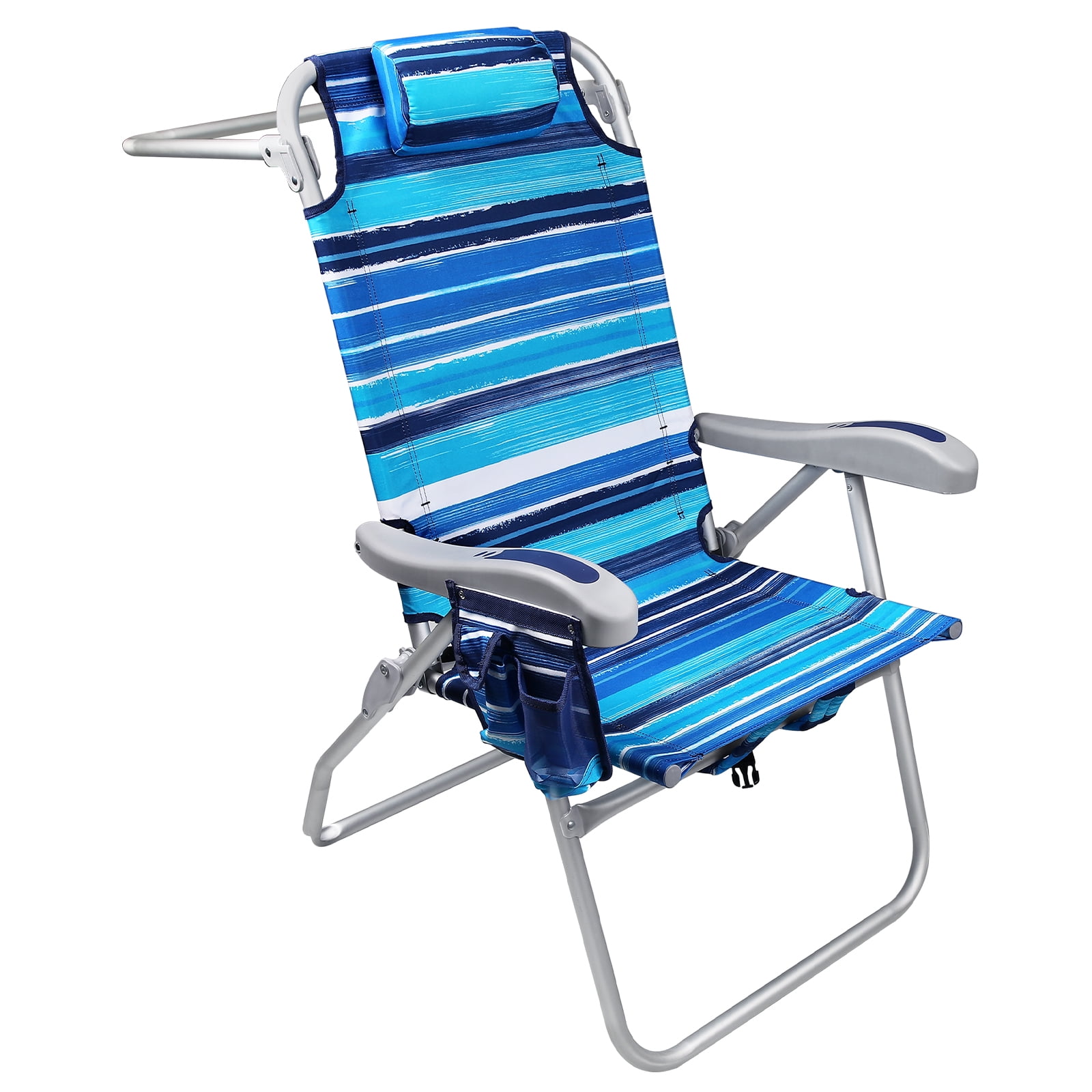 Waleaf Folding Tall Backpack Beach Chair,Camping Chairs for Adults,High ...