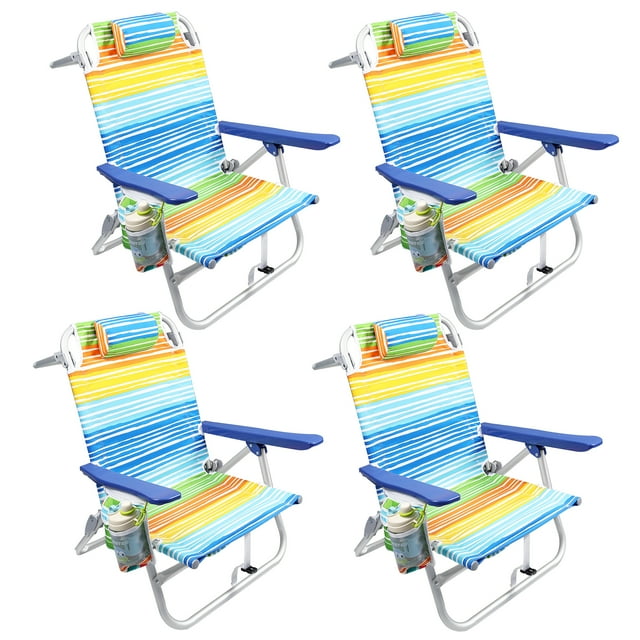 Waleaf Folding Tall Backpack Beach Chair,Camping Chairs for Adults,High ...