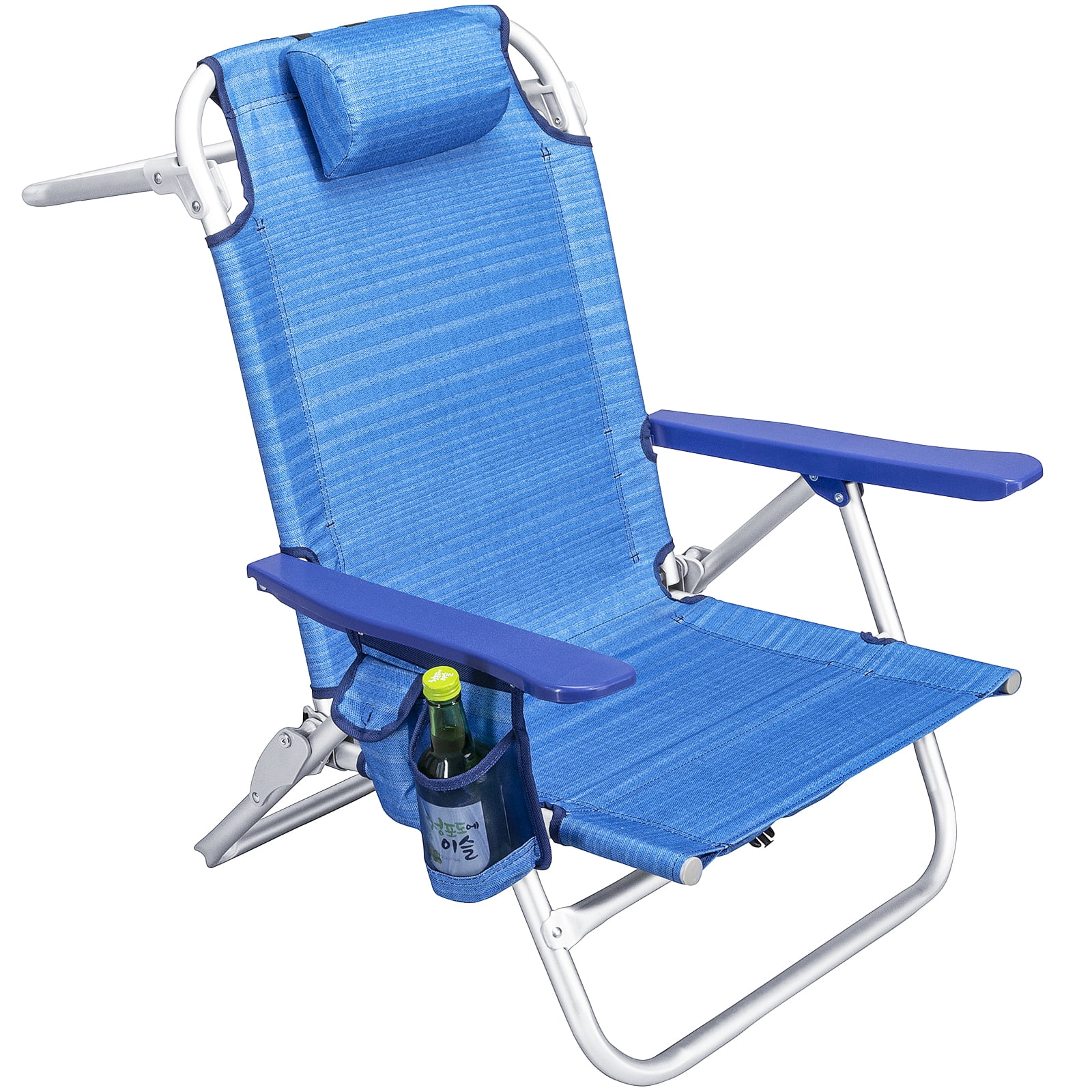 Waleaf Folding Tall Backpack Beach Chair with Headrest, Towel Bar ...