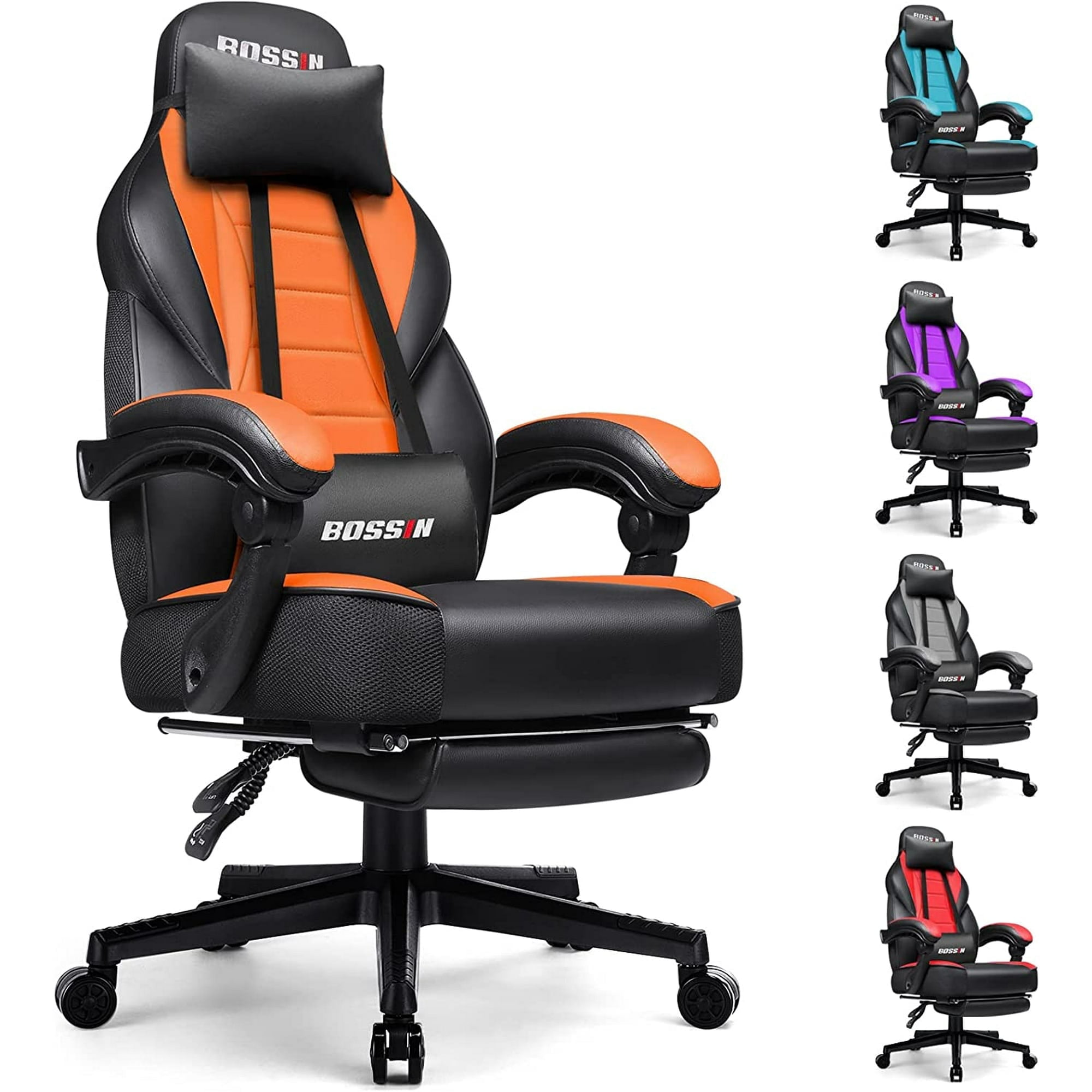 Waleaf Heavy Duty Ergonomic Gaming Chair with Footrest and Lumbar ...