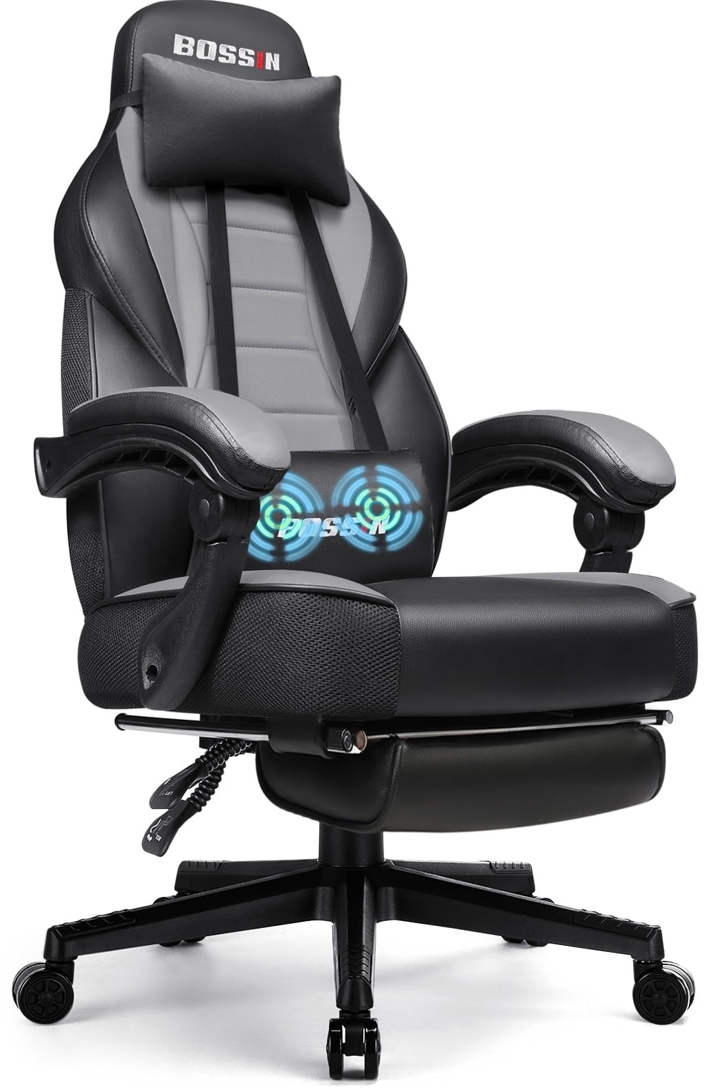 Waleaf Gaming Chair, Ergonomic Adjustable Reclining Chair with Footrest ...