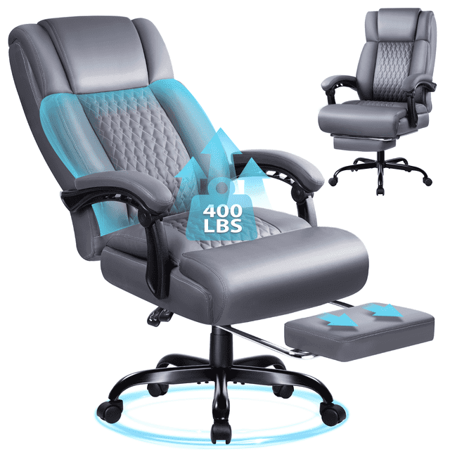 Waleaf Office Chair with Footrest,90-165°Reclining Ergonomic High Back ...