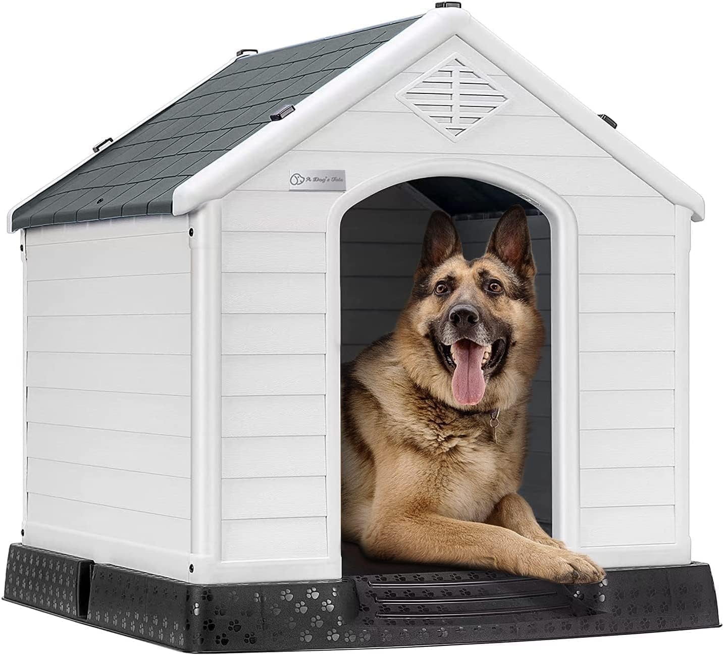 Waleaf Plastic Dog House Outdoor Indoor for Small Medium Larige Dogs ...