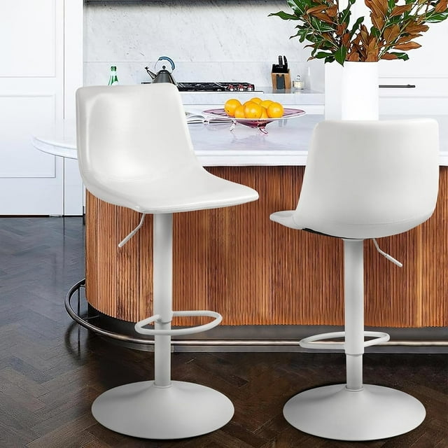 Waleaf Swivel Counter Height Bar Stools Set of 2, Adjustable Dining ...