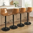 Waleaf 4-Set Adjustable Swivel Counter Height Bar Stools with Back and ...