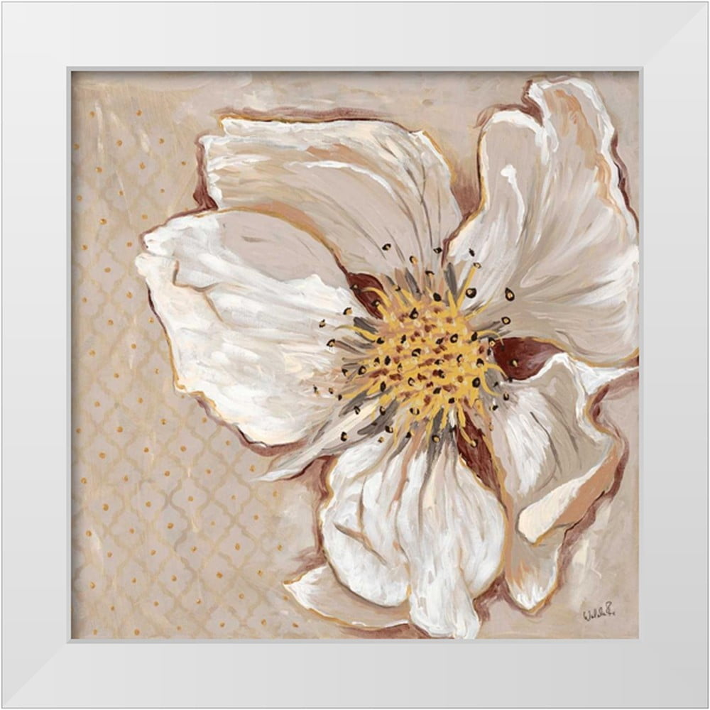 Walela R. 26x26 White Modern Wood Framed Museum Art Print Titled - White Petals 2 - Walmart.com