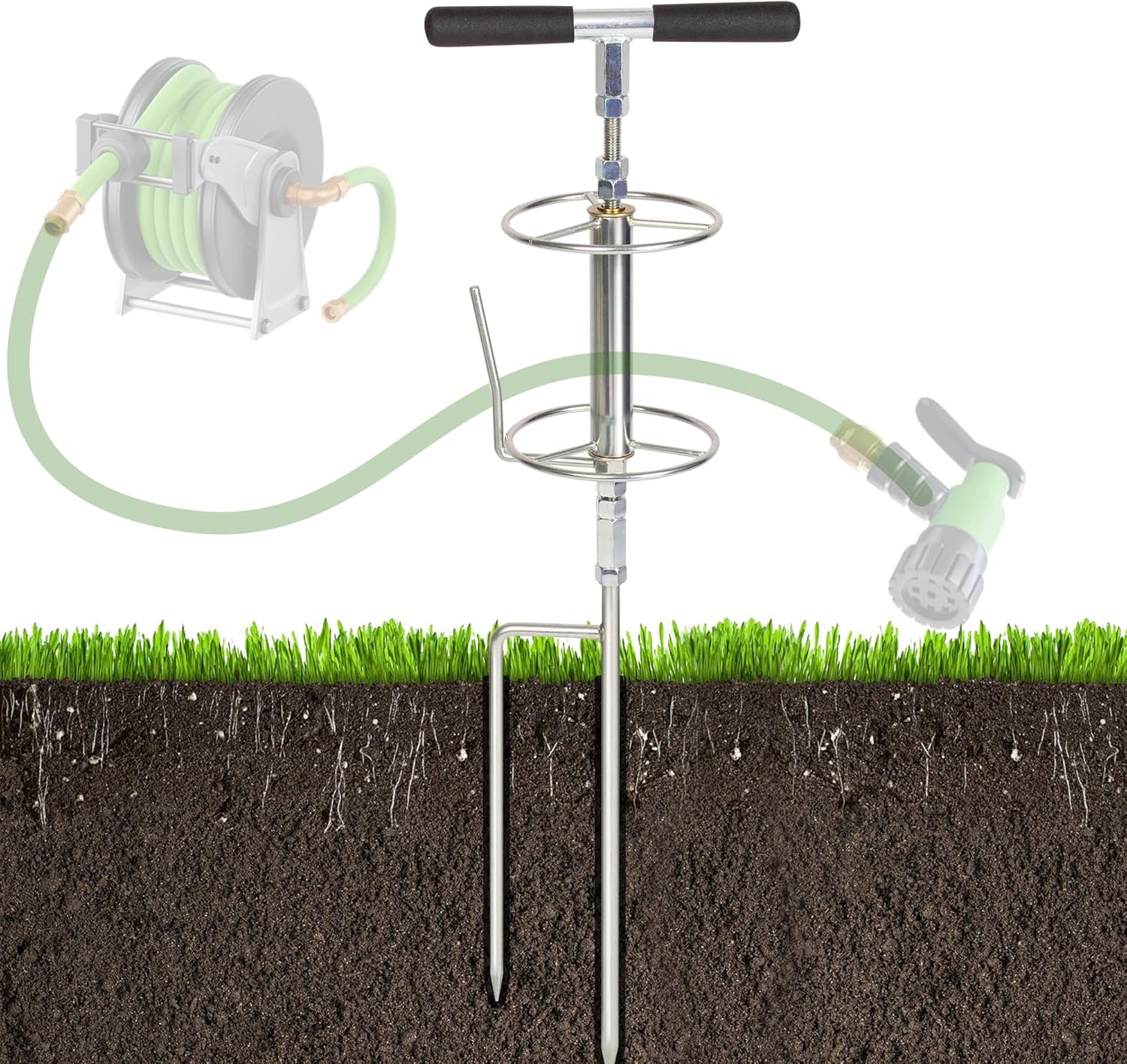 Walensee 32" Garden Hose Guide Spike Right Angle Hose Pulling Stand ...