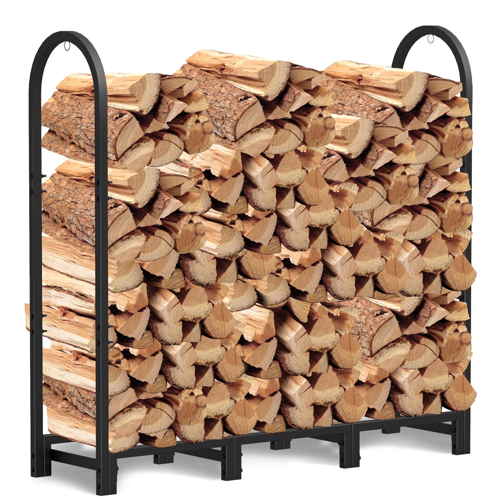 Walensee 4Ft Firewood Heavy Duty Steel Rack, Outdoor and Inside ...
