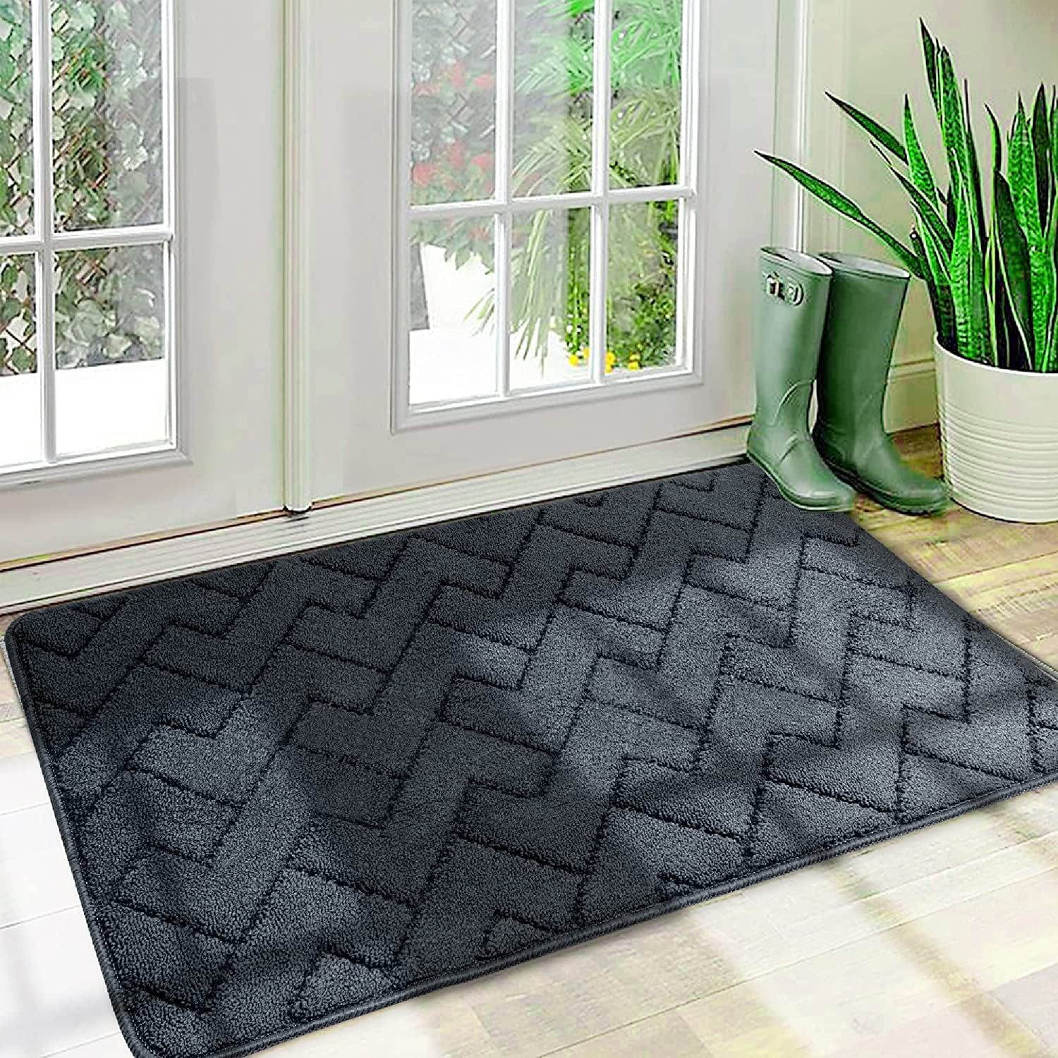 "Walensee Indoor/Interior Entry Door Mat, 32""x48"" Non-Slip Grey Front ...