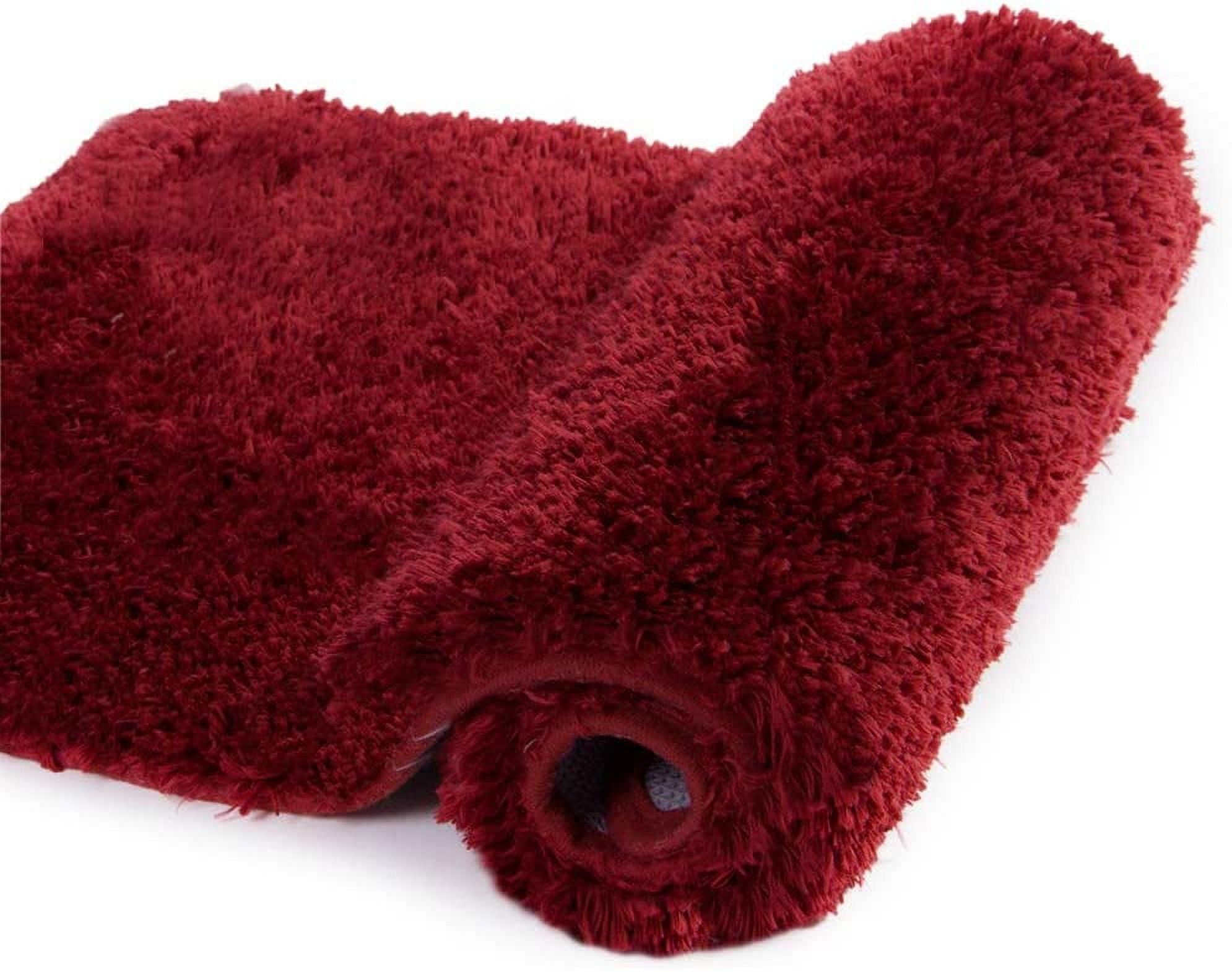 Walensee Shag Bath Rug, Non Slip Bath Mat for Bathroom, 16"x24", Red ...