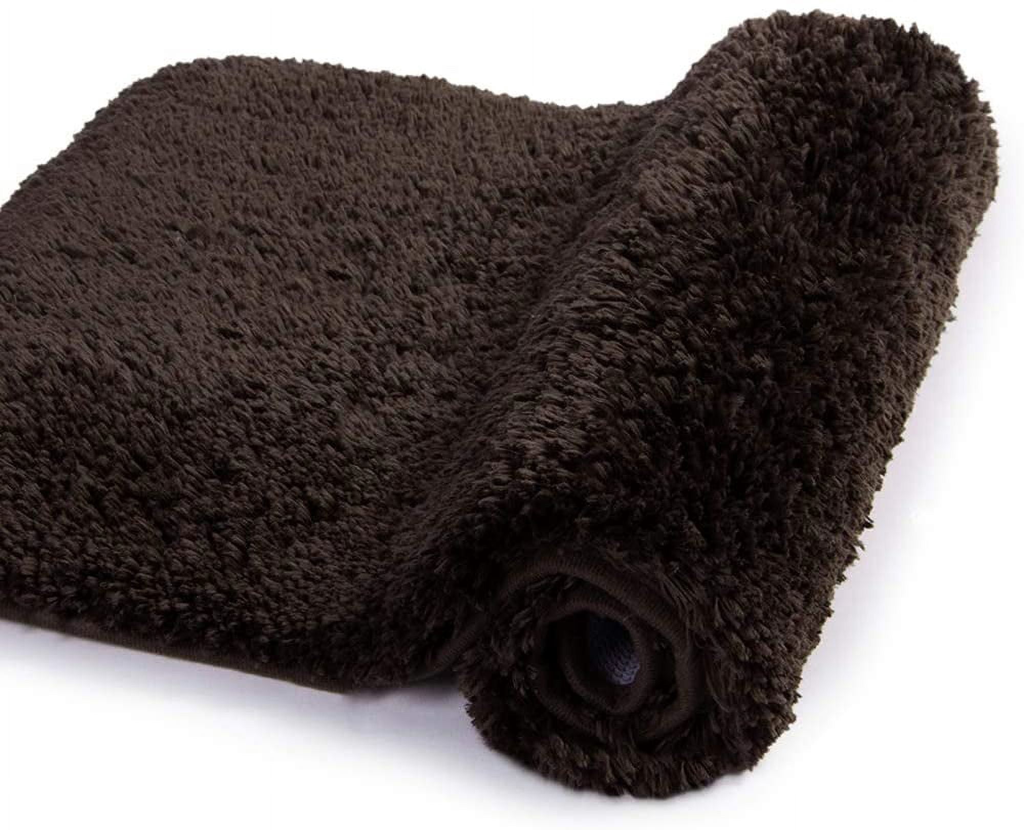 Walensee Shag Bath Rug, Non Slip Bath Mat for Bathroom, 24"x36", Brown ...