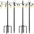 Walensee 9.4FT Metal Outdoor String Light Hanging Kit, 5-Prong Lights ...