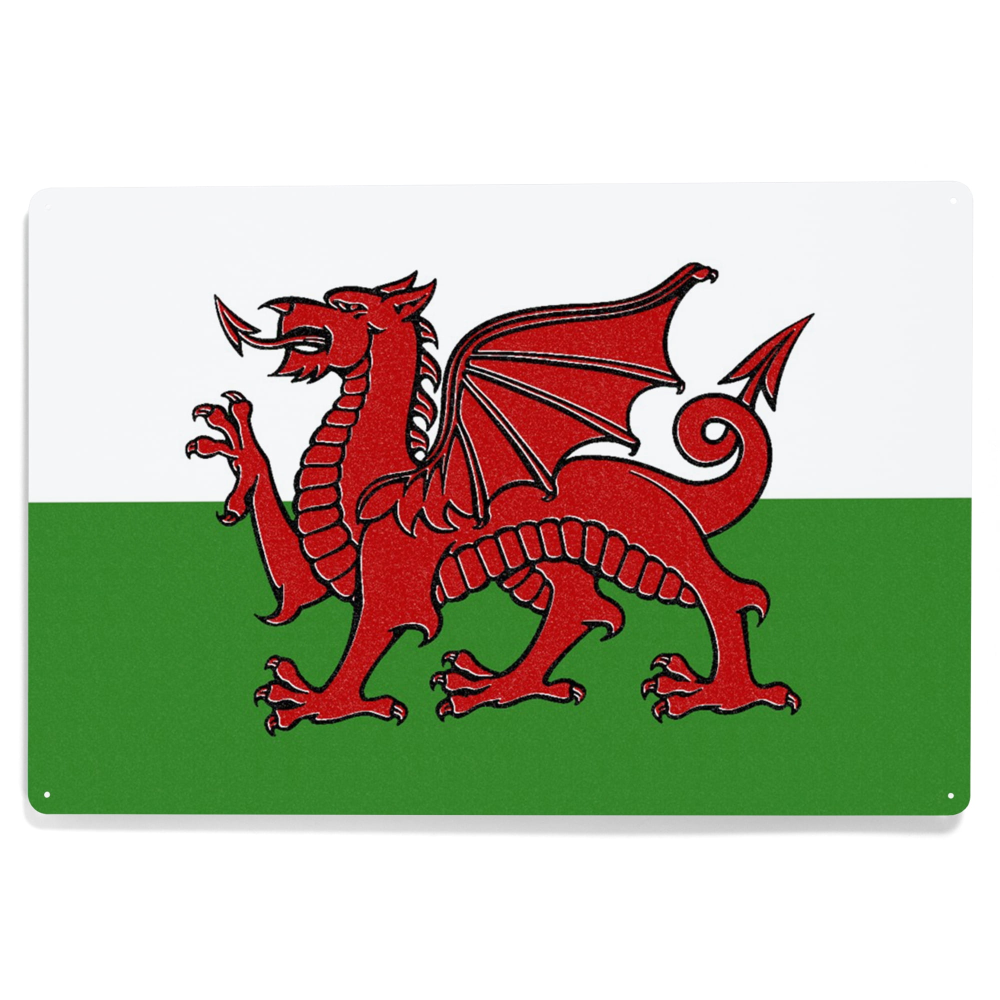 Wales Country Flag, Letterpress (12x18 Aluminum Art, Indoor Outdoor ...