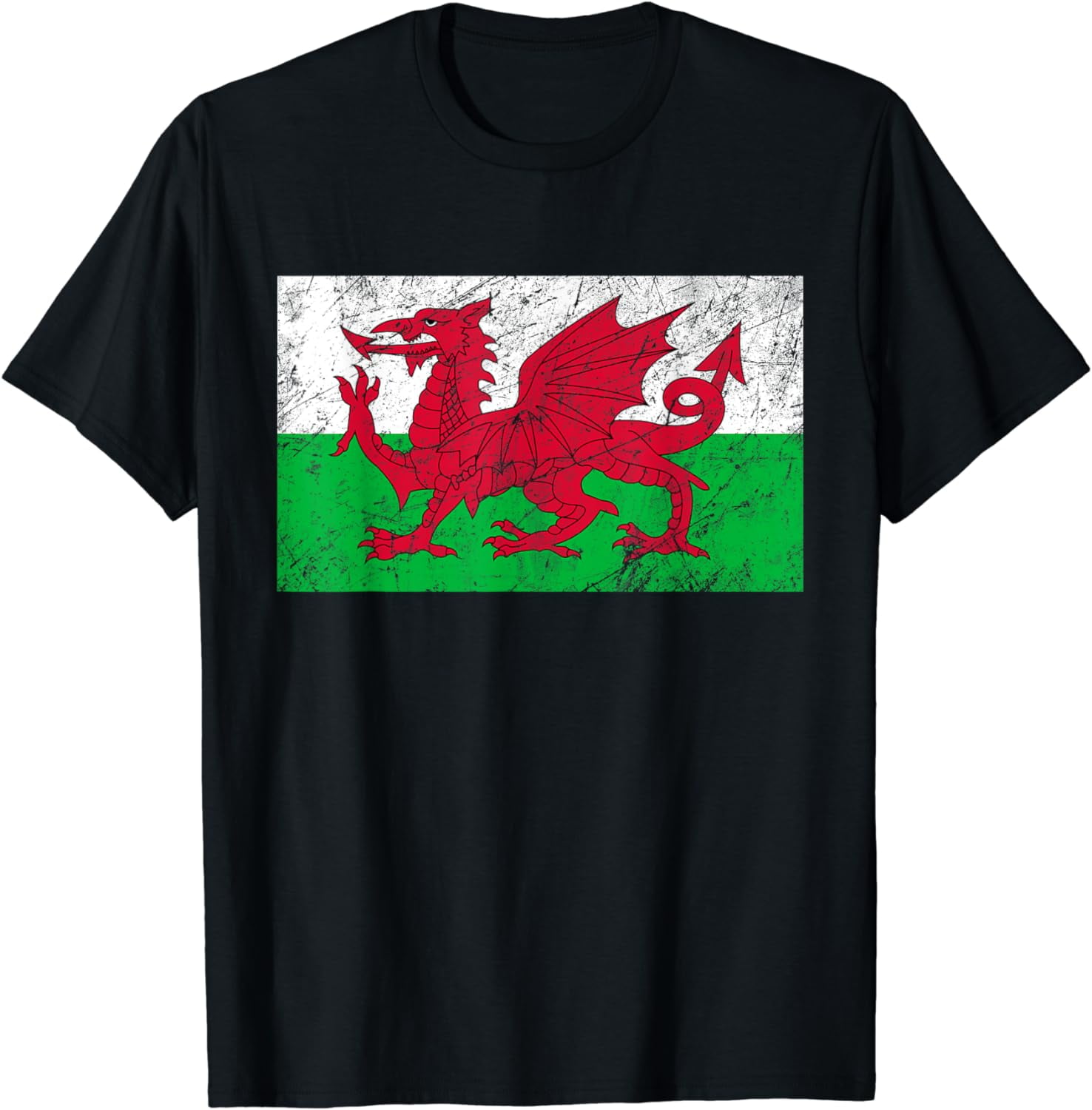 Wales Dragon Flag Welsh Retro Cymru Medieval T-Shirt - Walmart.com