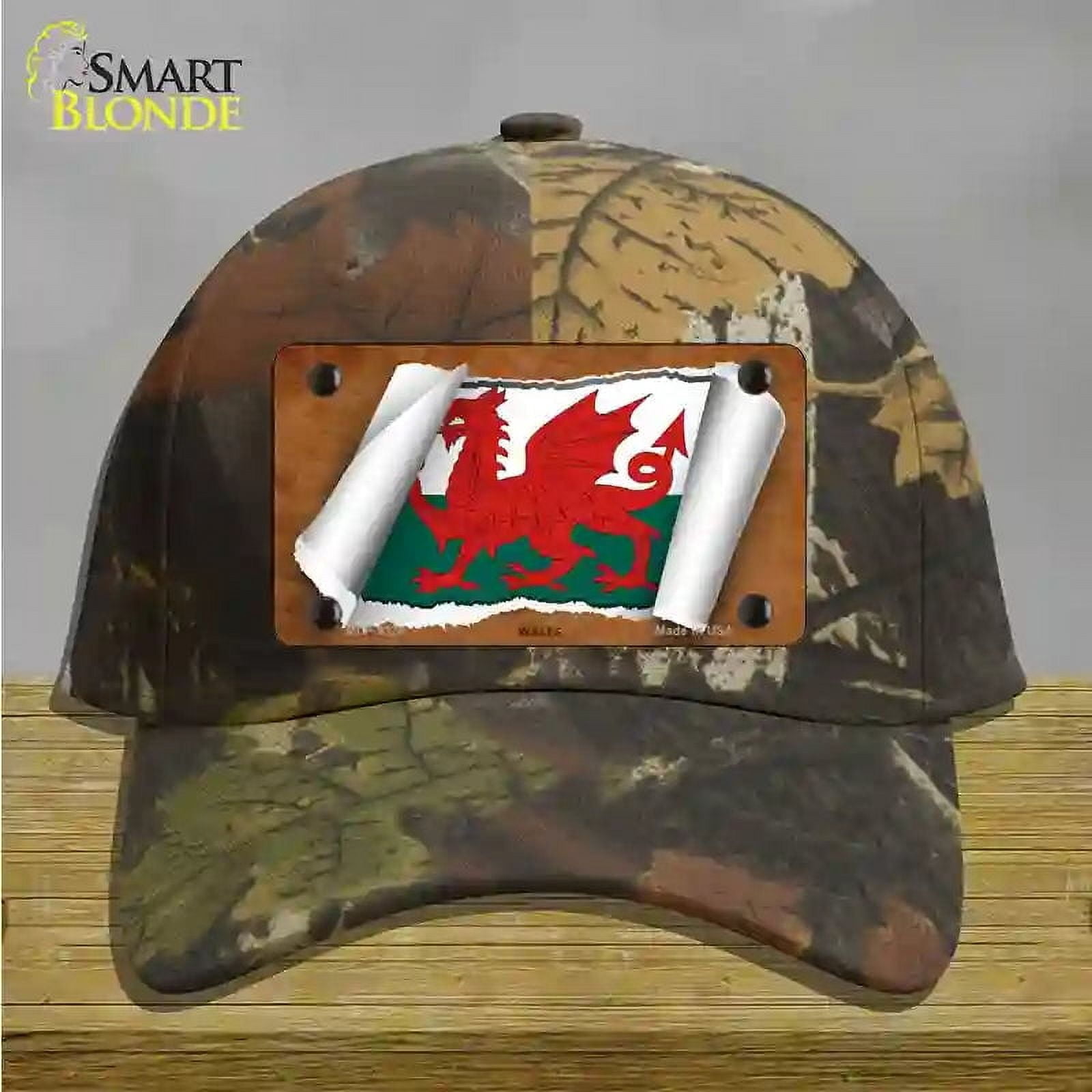 Wales Flag Scroll Novelty License Plate Hat Cotton Camoflauge - Walmart.com
