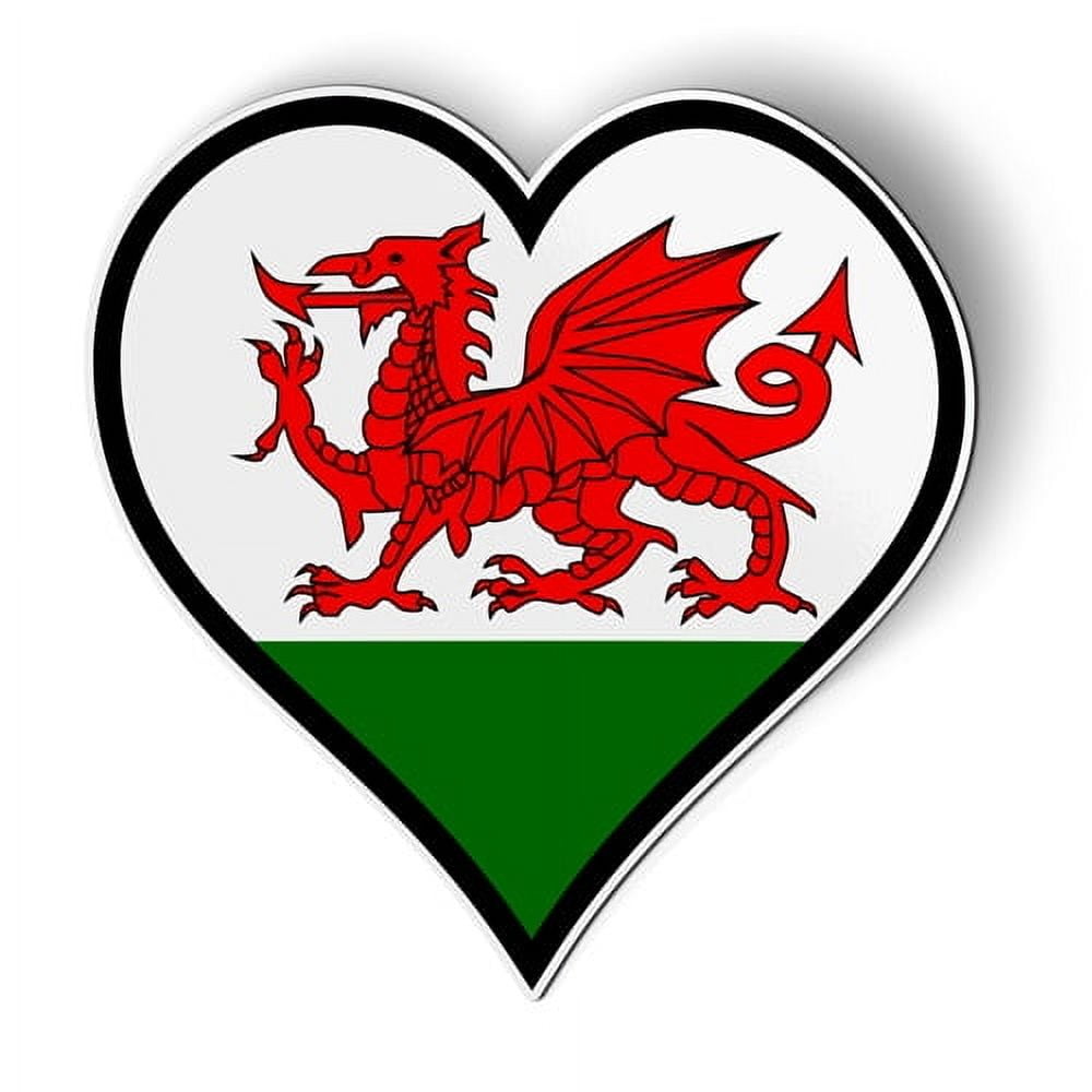 Wales Flag Welsh Heart - 5" Magnet for Car Locker Refrigerator ...