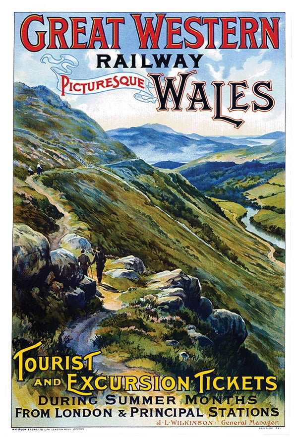 Wales - Great Western Railway - Vintage Travel Poster (24x36Inches ...
